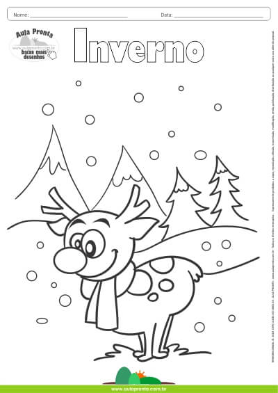 Desenho para Colorir – Inverno - Aula Pronta